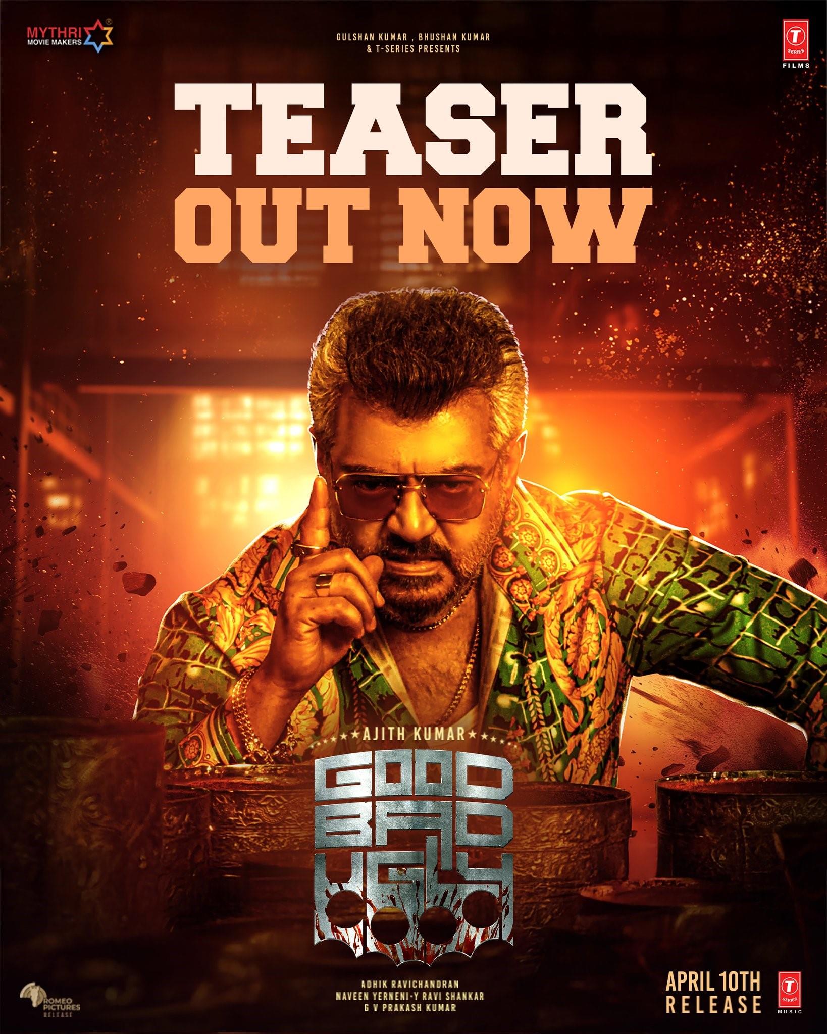 Good Bad Ugly Teaser: Ajith Kumar is a blast in Aadhik Ravichandran's gangster action Tamil ...
